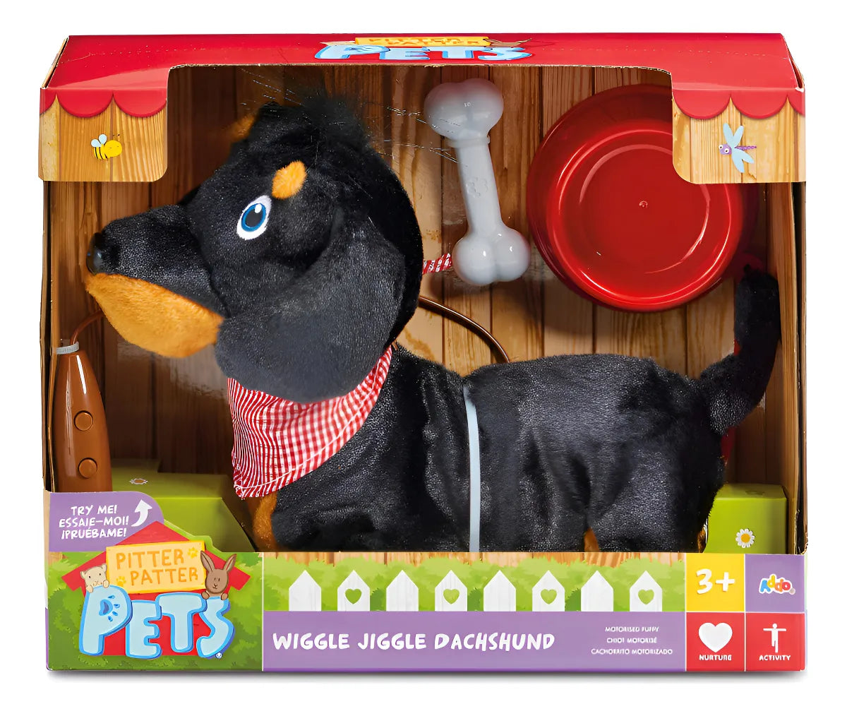 Peluche Pitter Patter Pets Salchicha Camina Y Ladra Negro Pitter Patter ...